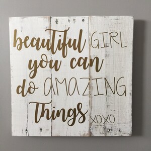 Nursery Sign, Girls Room Sign, Beautiful Girl Sign, Rustic Girl Nursery ...