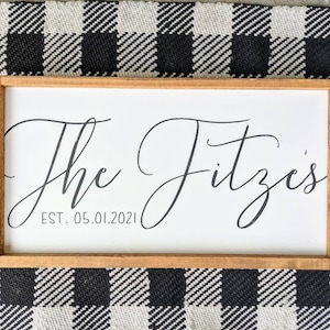 Est Sign, Personalized Family Sign, Last Name Sign, Wedding Decor, Wood ...