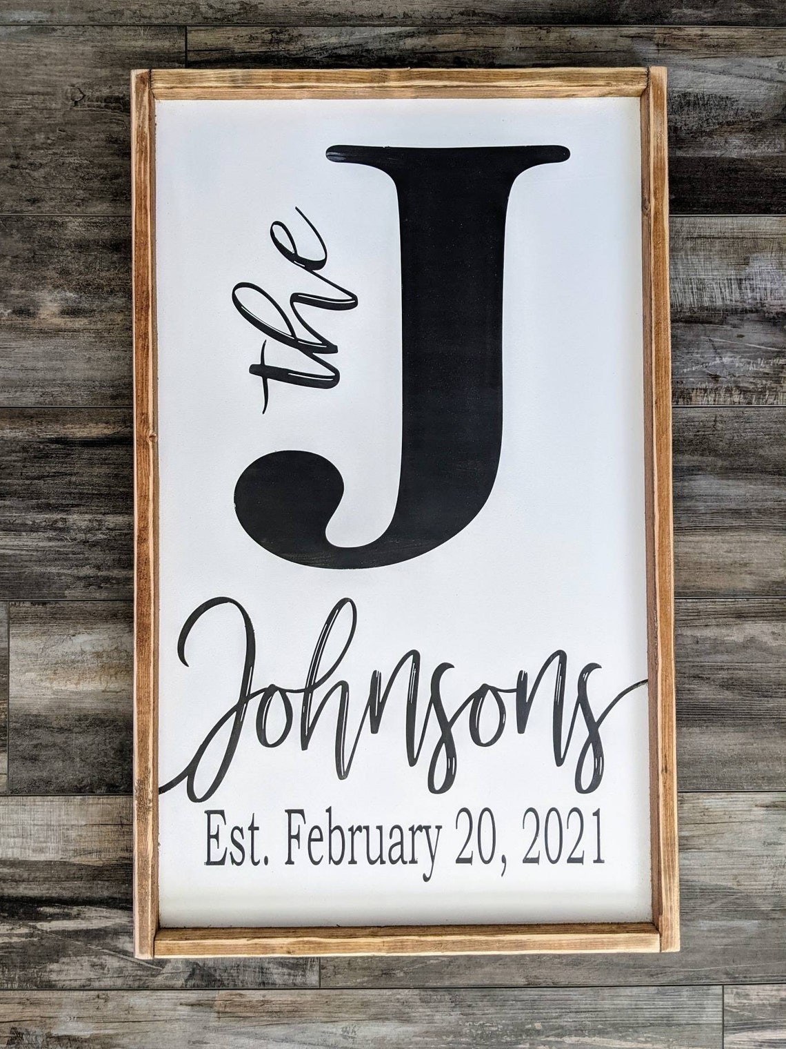 Last Name Sign Wedding Sign Monogram Last Name Sign - Etsy