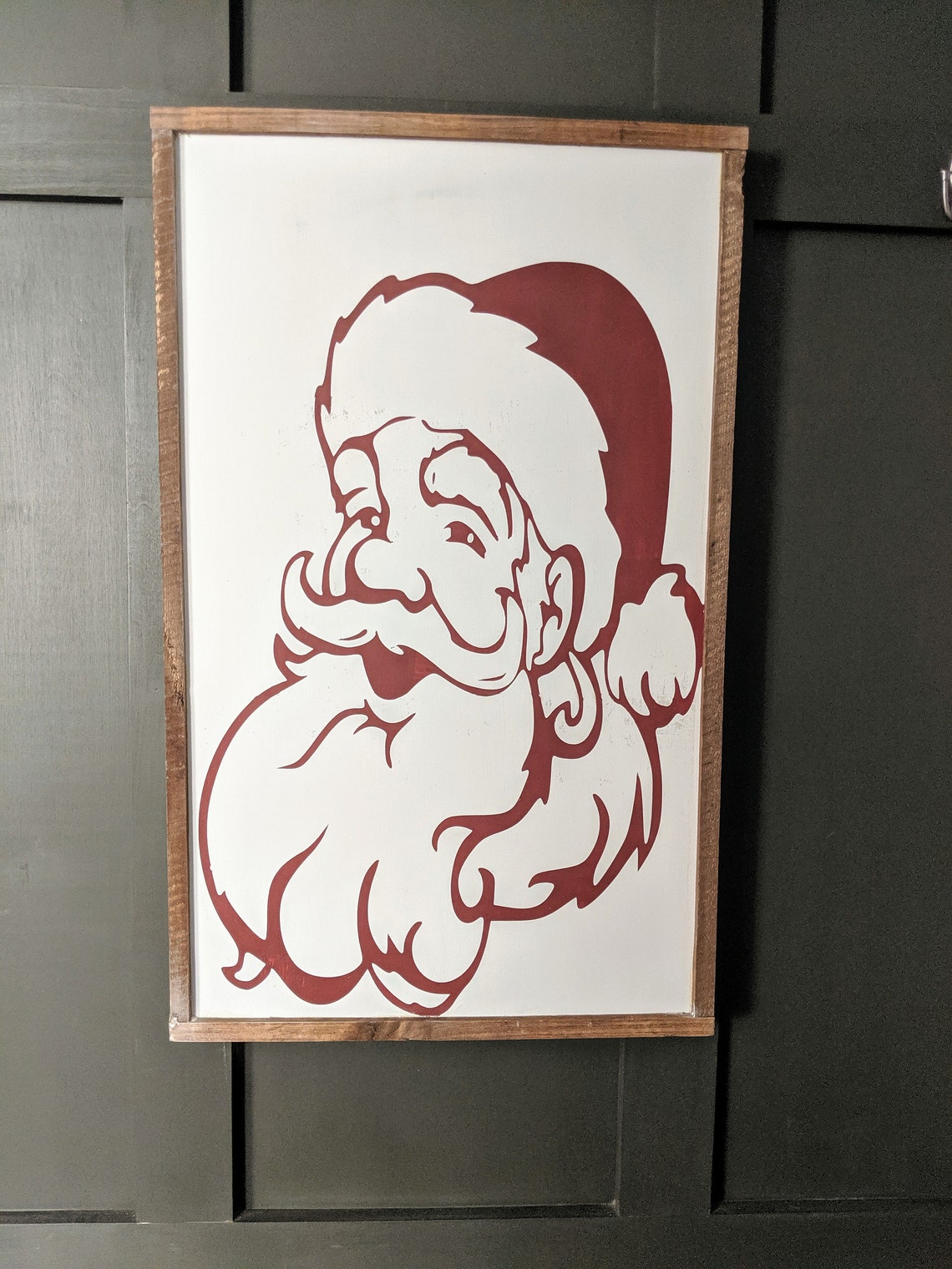 Santa sign vintage Santa Claus santa face Christmas sign | Etsy