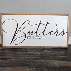 Est Sign, Personalized Family Sign, Last Name Sign, Wedding Decor, Wood ...