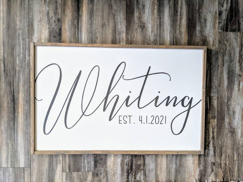 Est Sign Personalized Family Sign Last Name Sign Wedding | Etsy