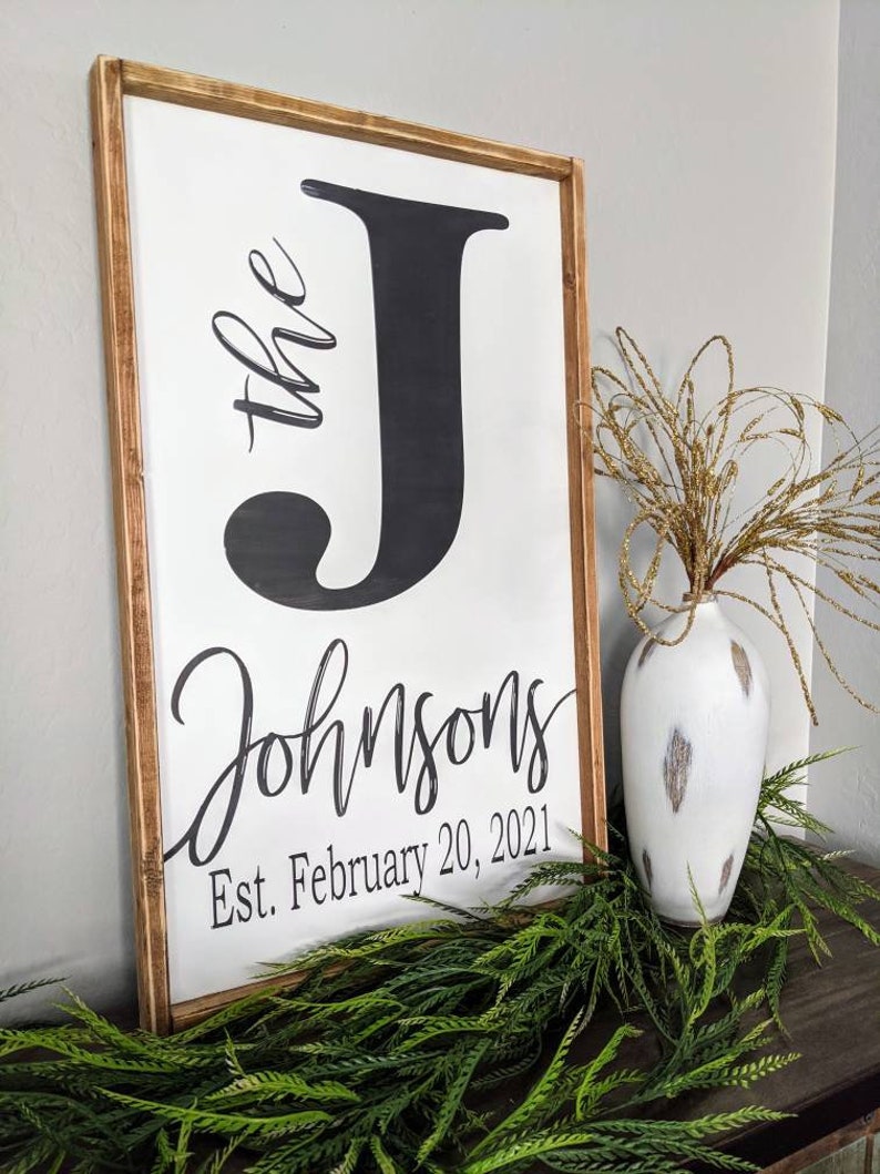 Last Name Sign Wedding Sign Monogram Last Name Sign - Etsy