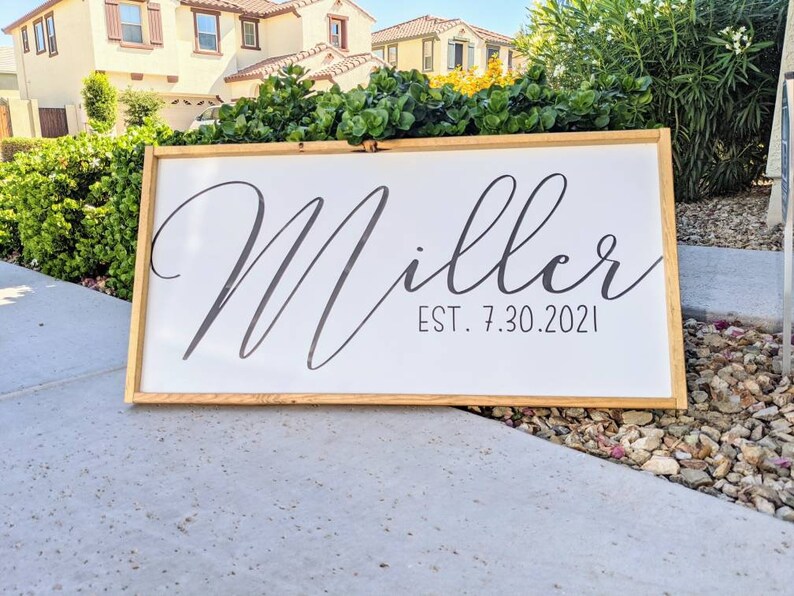 Est Sign Personalized Family Sign Last Name Sign Wedding | Etsy