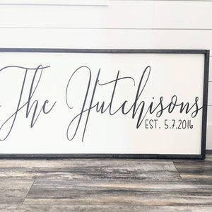 Est Sign, Personalized Family Sign, Last Name Sign, Wedding Decor, Wood ...