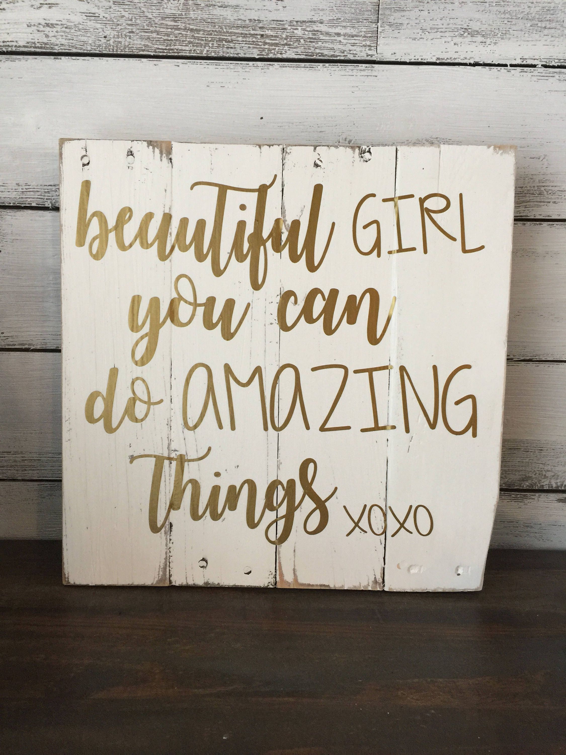 Nursery Sign Girls Room Sign Beautiful Girl Sign Rustic | Etsy