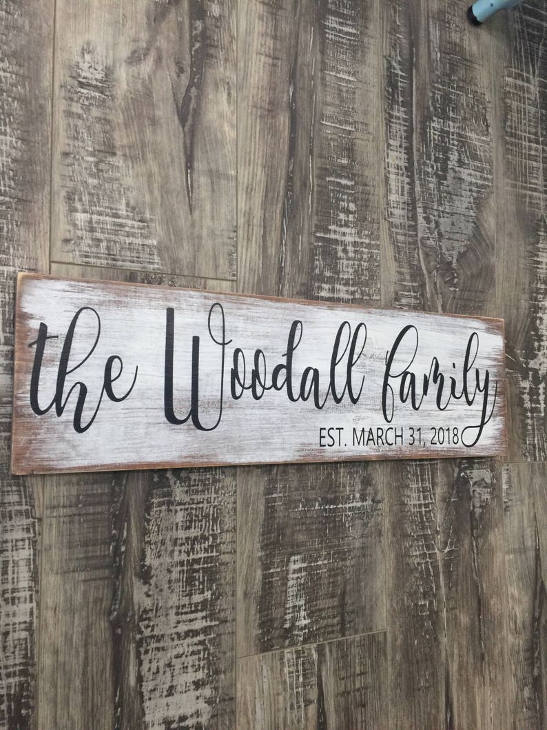 Last Name Sign Family Name Wood Sign Rustic Name Sign | Etsy