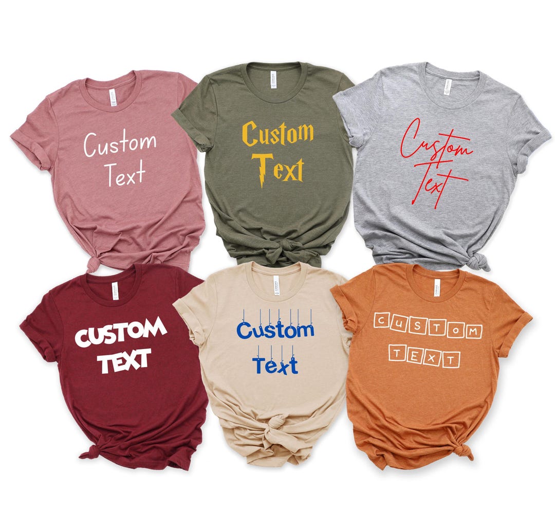 Personalized Text Shirt: Custom Handmade Tee for Women & Men - Etsy