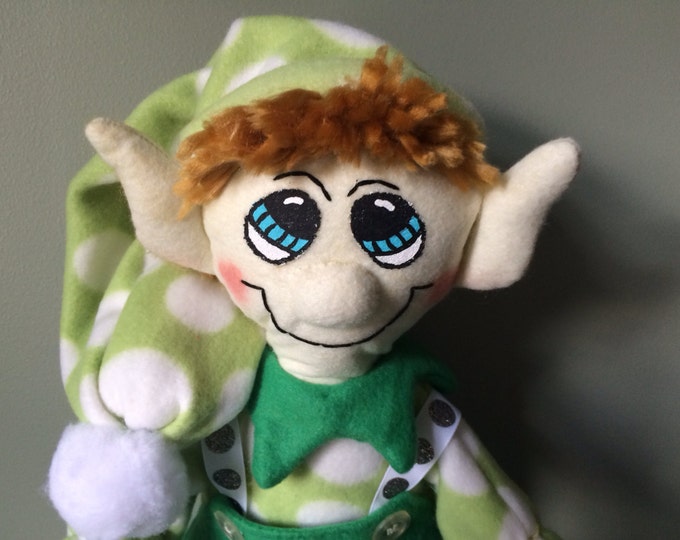 Green Plush Christmas Elf Doll - Etsy