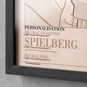 SPIELBERG Wooden Track Map – 3D Racing Wall Art – Austrian Grand Prix ...