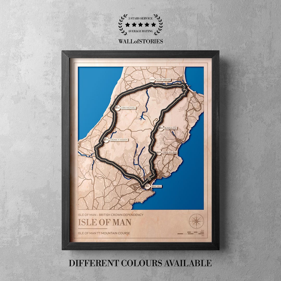 ISLE OF MAN Race Track Map – Mountain Course Motorcycle Racing ...