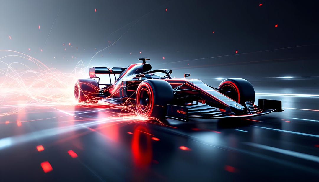 Formula 1 Inspired Racing Digital Art – Glowing Abstract Motorsport ...