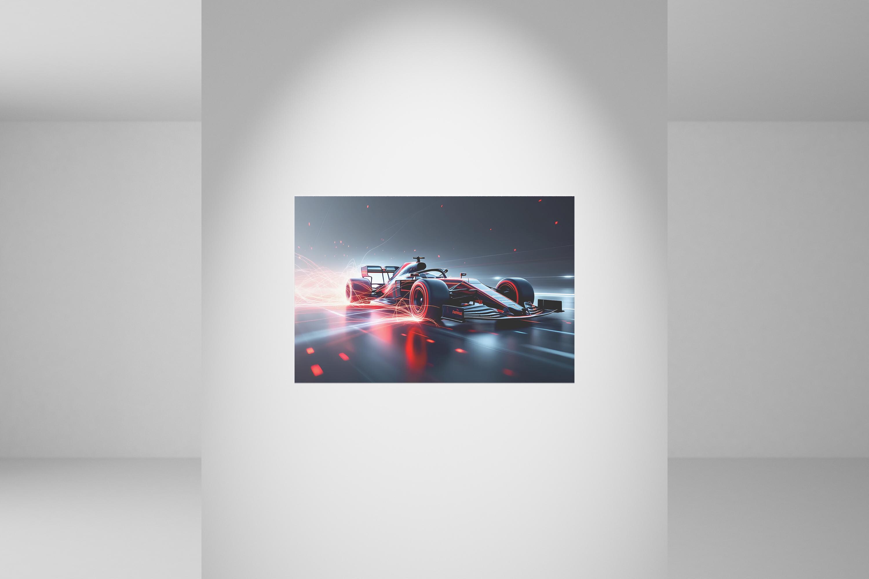 Formula 1 Inspired Racing Digital Art – Glowing Abstract Motorsport ...