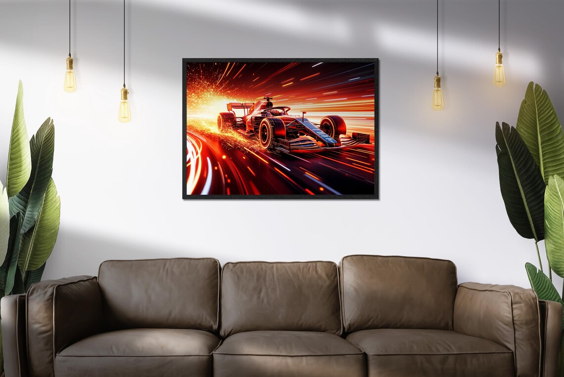 Formula 1 Inspired Racing Digital Art – Glowing Abstract Motorsport ...