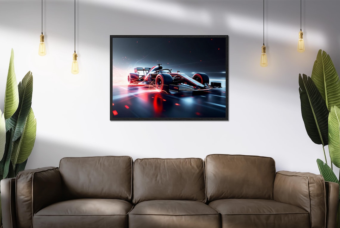 Formula 1 Inspired Racing Digital Art – Glowing Abstract Motorsport ...