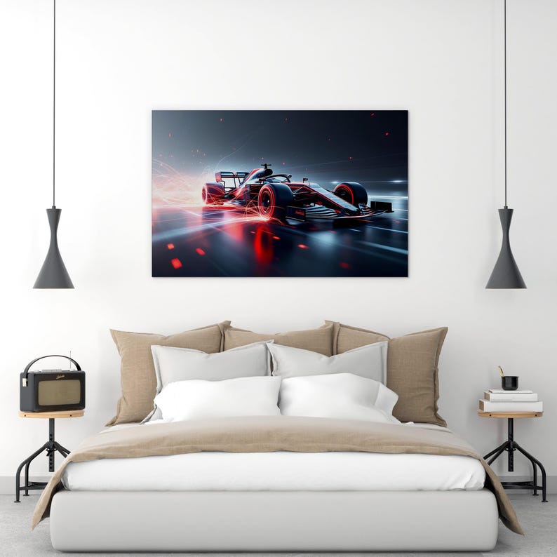 Formula 1 Inspired Racing Digital Art – Glowing Abstract Motorsport ...
