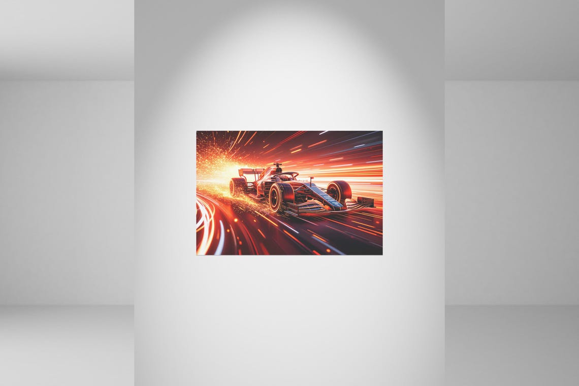 Formula 1 Inspired Racing Digital Art – Glowing Abstract Motorsport ...