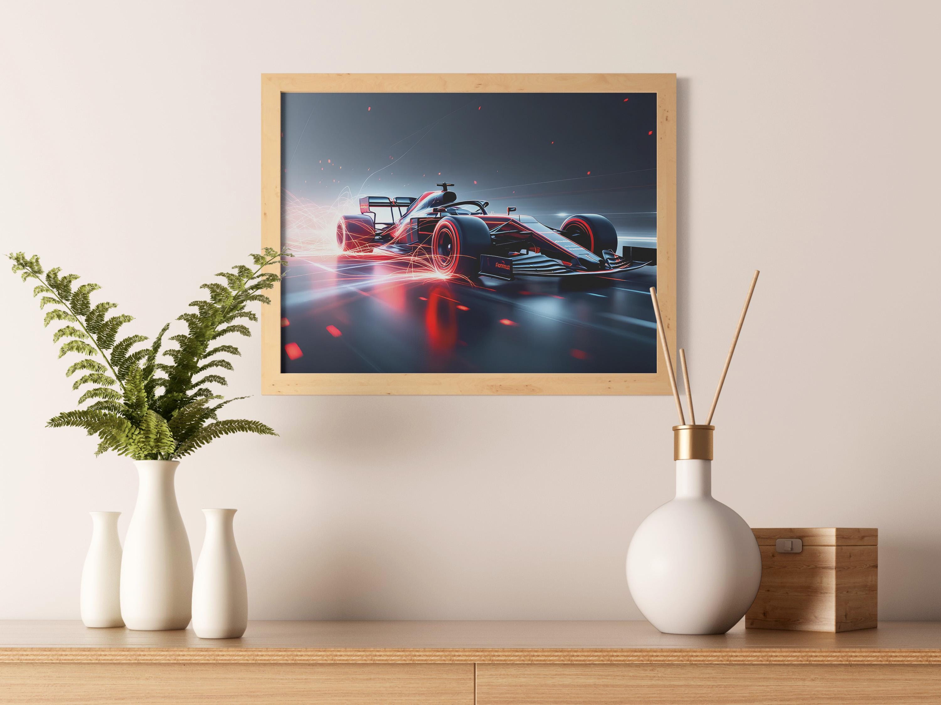 Formula 1 Inspired Racing Digital Art – Glowing Abstract Motorsport ...