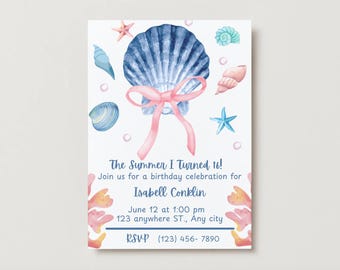 The Summer I Turned Pretty Birthday Invitation - Etsy