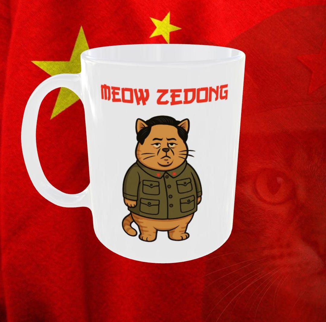 Meow Zedong Mug | Funny Cat Meme, Communism Satire - Etsy
