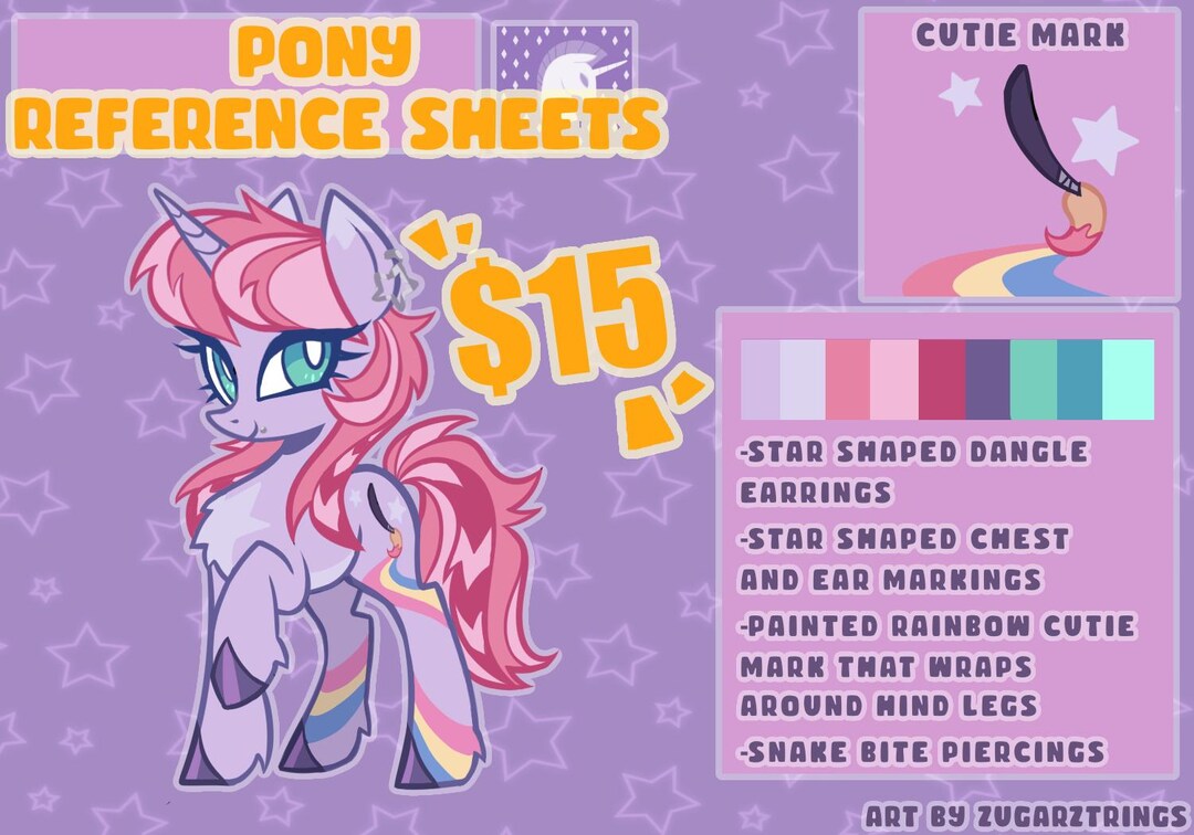 Custom MLP OC Reference Sheet – Pony Character Art Commission - Etsy