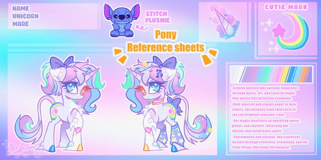 Custom MLP OC Reference Sheet – Pony Character Art Commission - Etsy