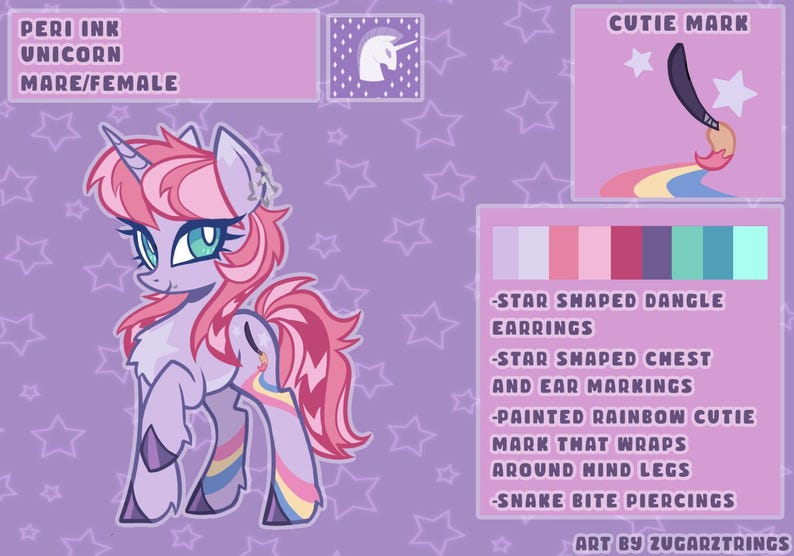 Custom MLP OC Reference Sheet – Pony Character Art Commission - Etsy