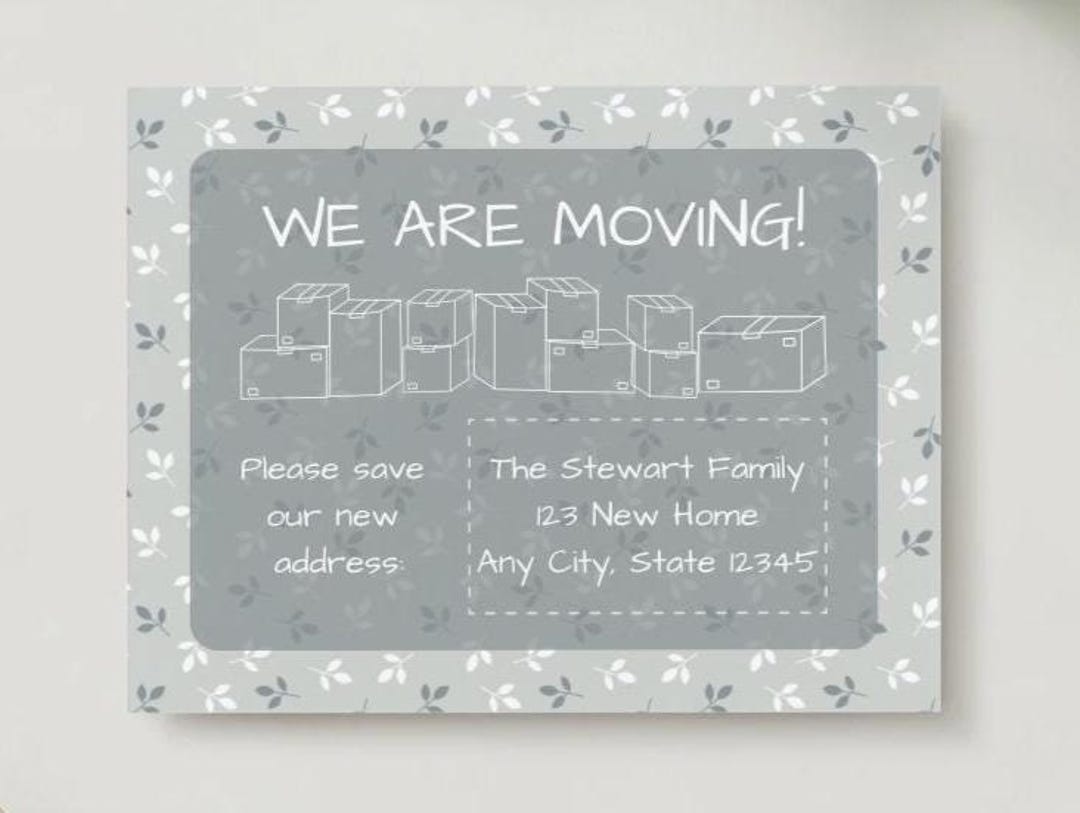 We've Moved Postcard Template: Editable Change of Address Announcement ...