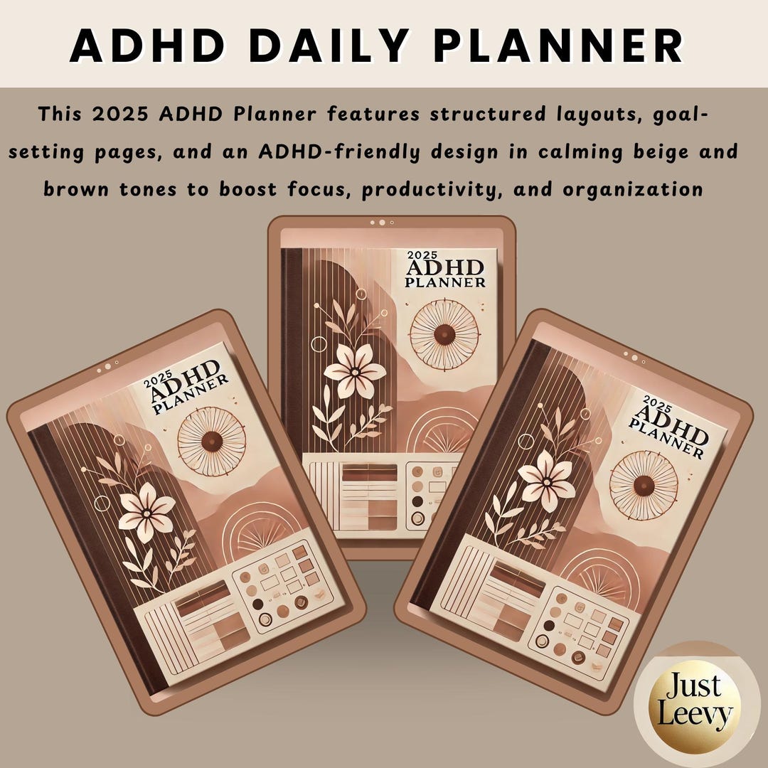 2025 ADHD Planner | Digital Printable Organizer for Focus ...