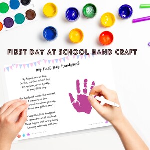 First Day of School Handprint Art: Kids Keepsake (PDF Download) - Etsy