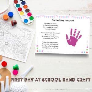 First Day of School Handprint Art: Kids Keepsake (PDF Download) - Etsy