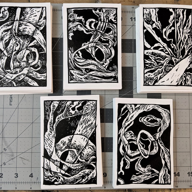 Abstract Lino Cut - Etsy