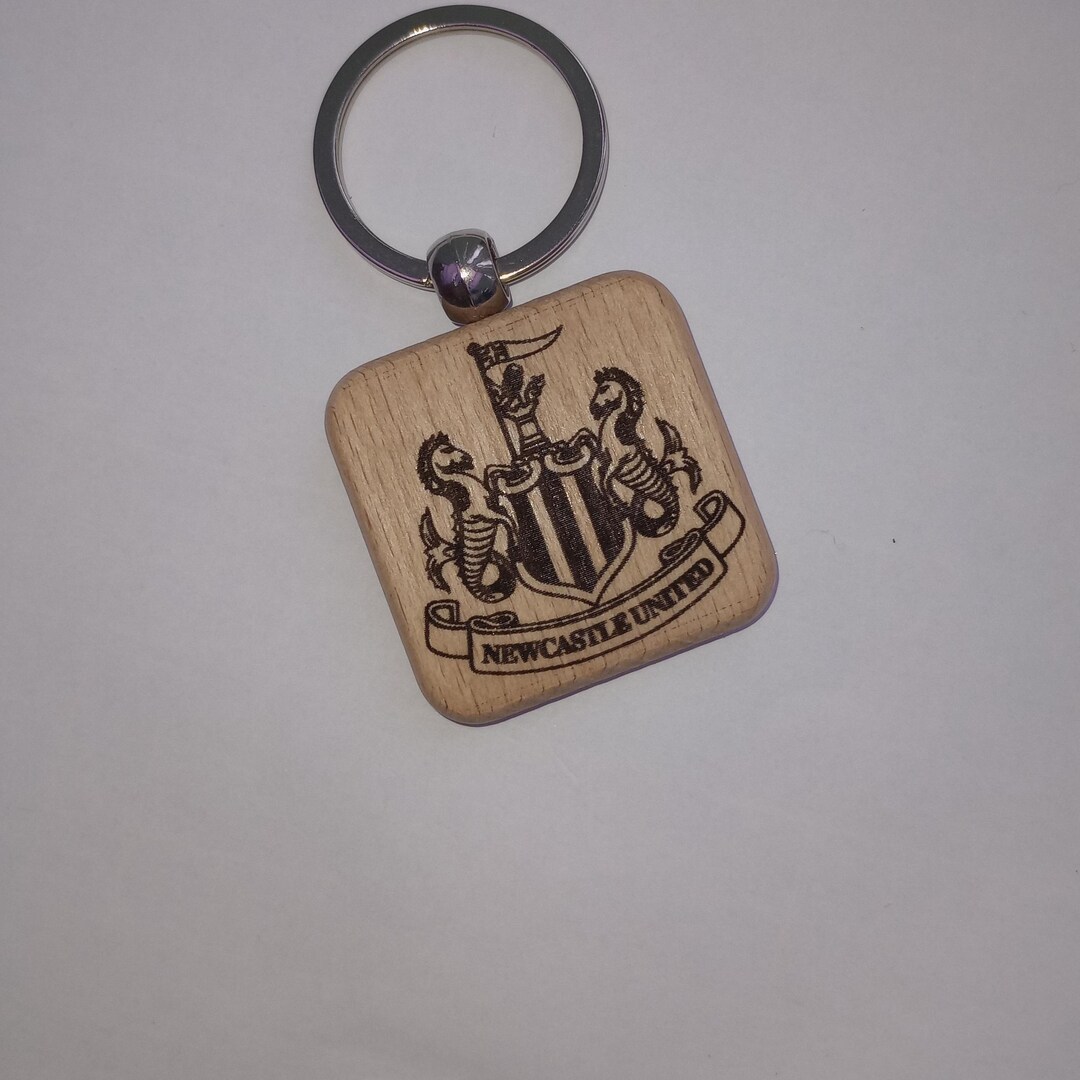 Newcastle United Football Club Laser Engraved Wooden Gift House Key Tag ...