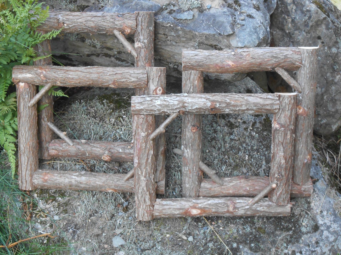 Rustic Picture Frames4 8x10 Cedar Log FramesLog Picture | Etsy