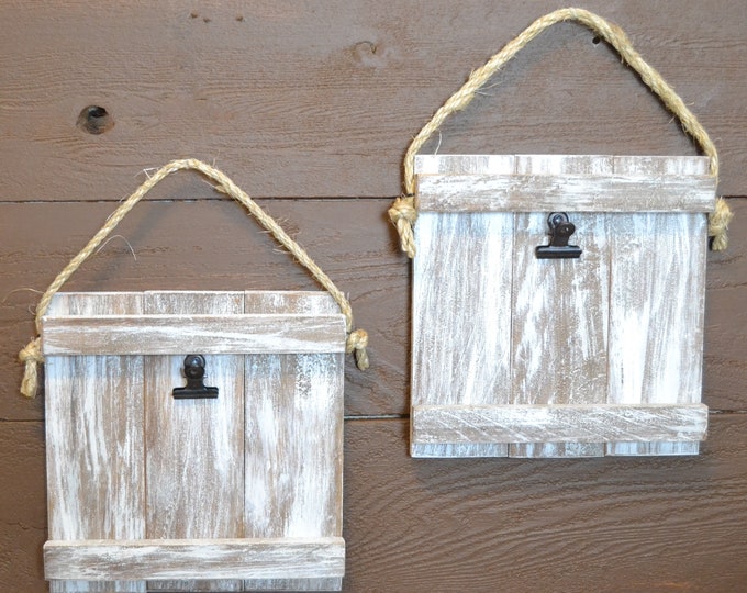 Small Rustic Wood Clip Photo Frames, Photo Clip Boards, Photo Display ...