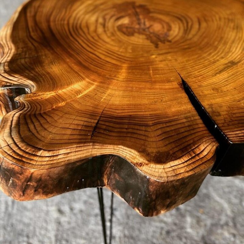 Log End Table - Etsy