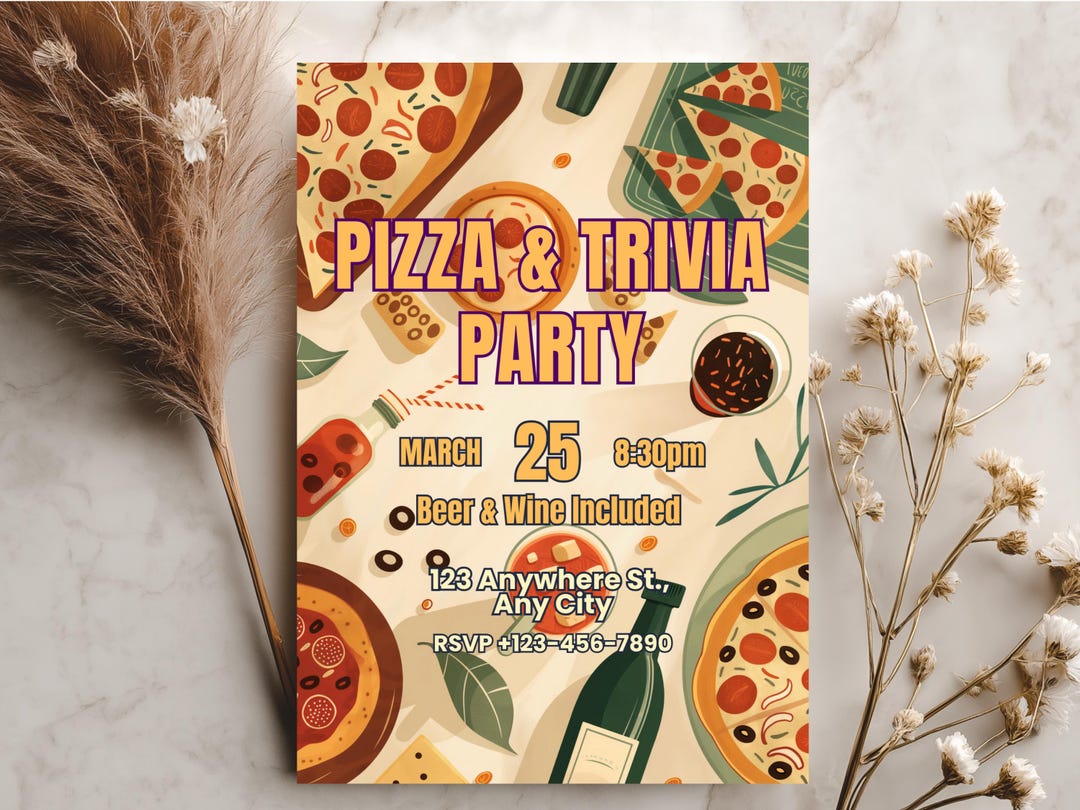 Editable Game Night Invite, Couple's Game Night, Friend Party, Trivia ...
