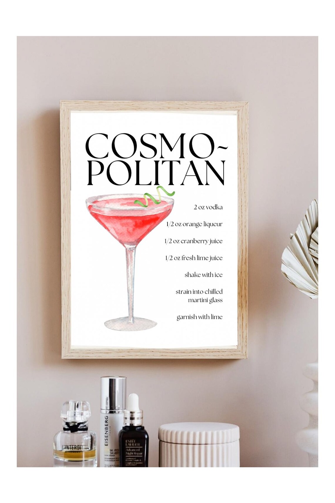 Cocktail Recipe Wall Art Poster (cosmopolitan) - Etsy
