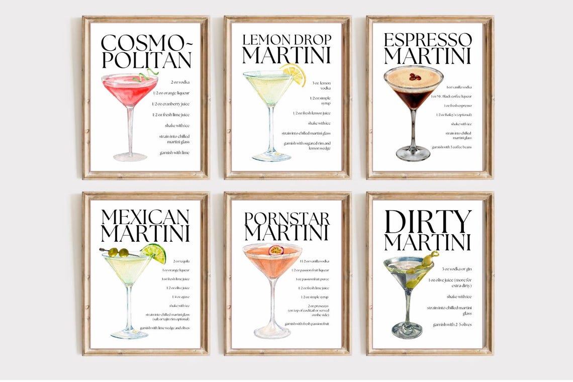 Cocktail Recipe Wall Art Poster (lemon Drop) - Etsy