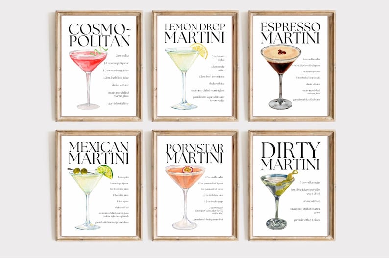 Cocktail Recipe Wall Art Poster (mexican Martini) - Etsy