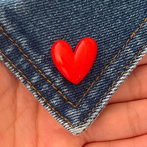 Heart Pin – Red Heart Jacket Pin for Clothes, Backpacks, Jackets, Bags ...