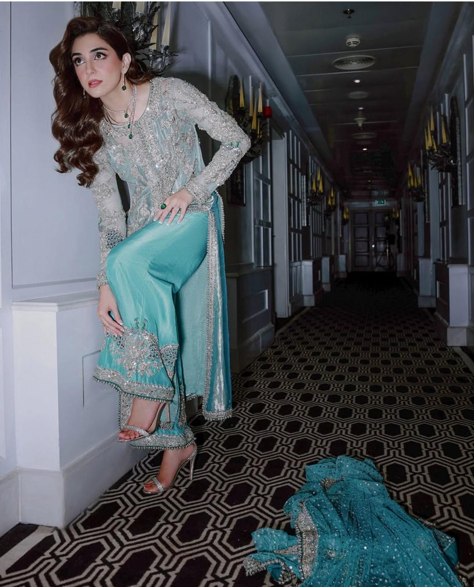 Teal Embroidered Pakistani Formal Dress: Silk Blend Salwar Kameez - Etsy