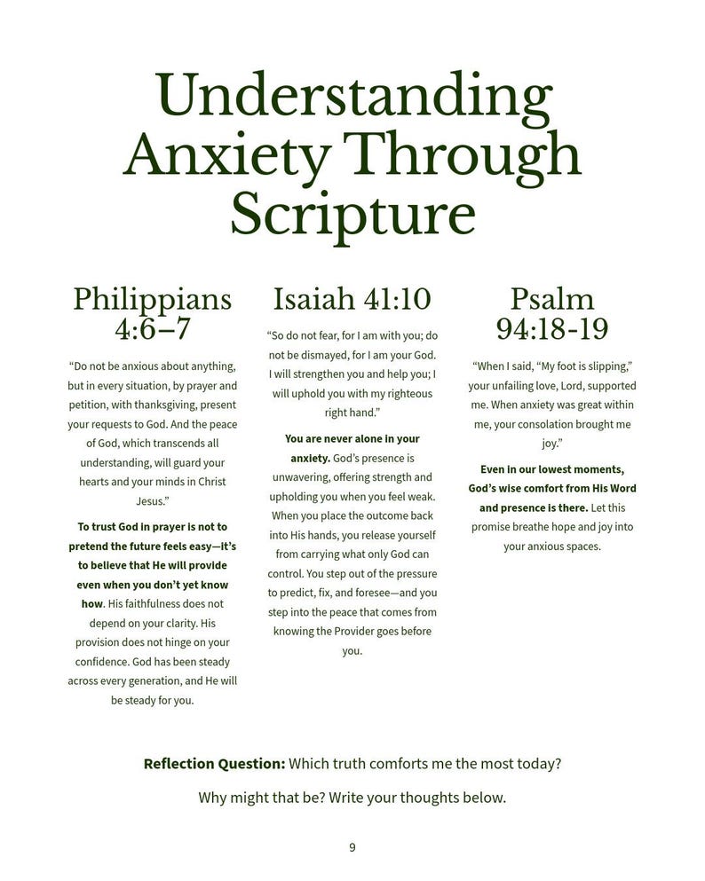 Faith-based Anxiety Workbook Printable | Christian Mental Health ...
