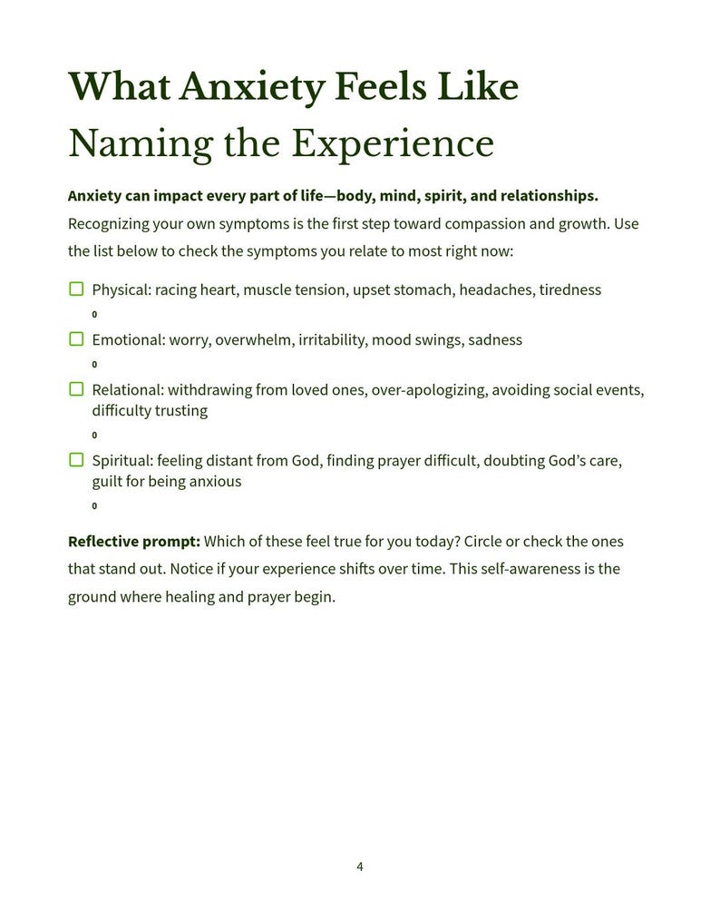 Faith-based Anxiety Workbook Printable | Christian Mental Health ...