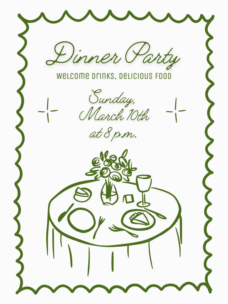 Dinner Party Invitation - Etsy