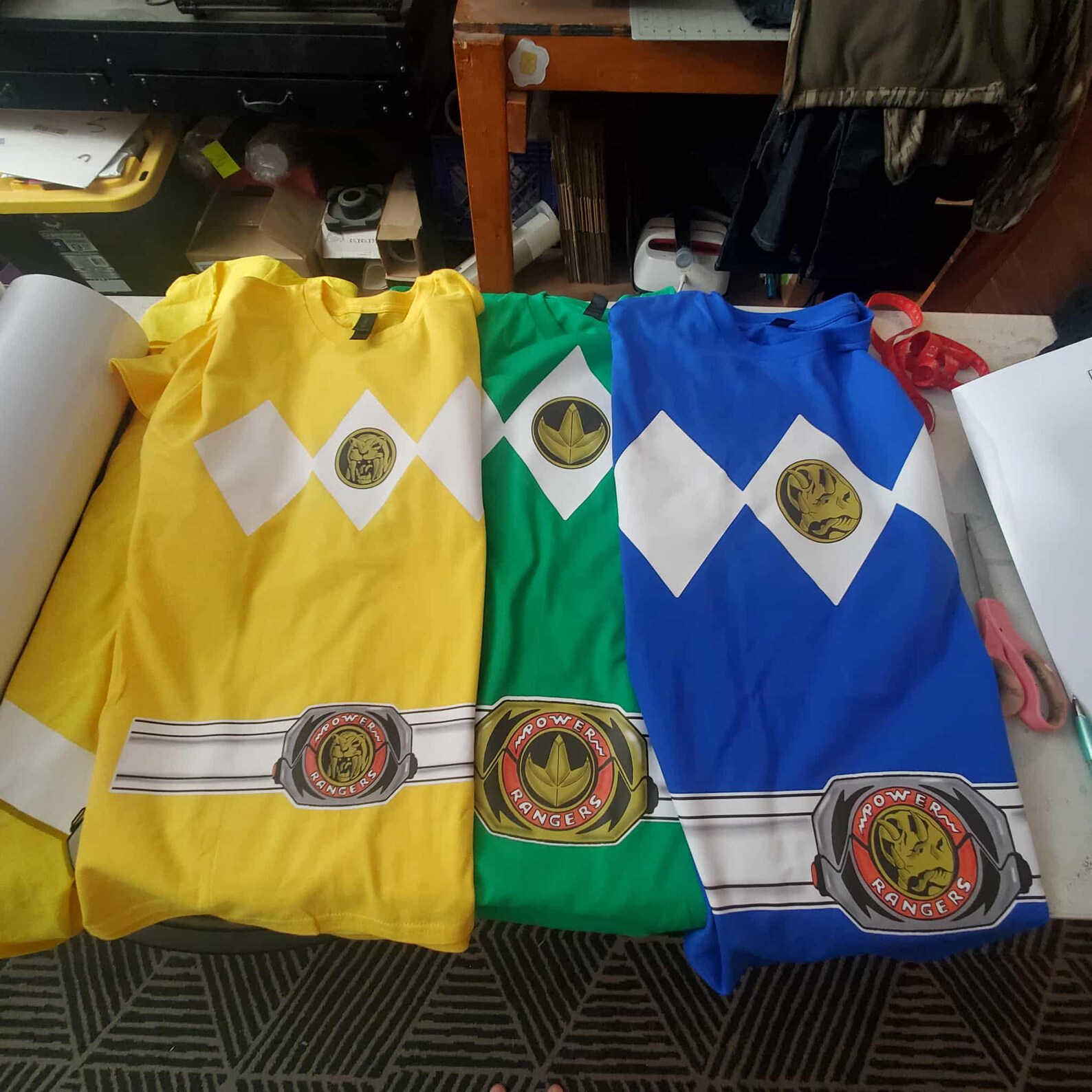 Power Rangers Uniform Style T-shirt | Mighty Morphin Cosplay Outfit ...