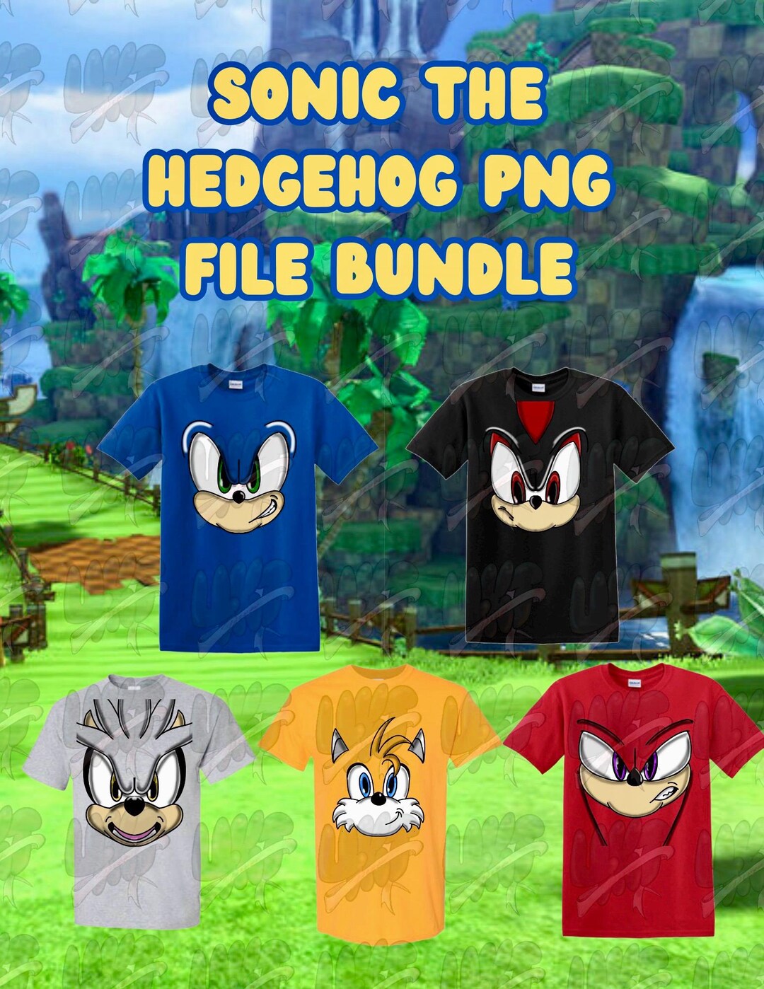 Sonic PNG File Set – 5 Character Bundle for Sublimation, Cricut, and DIY Projects - Etsy