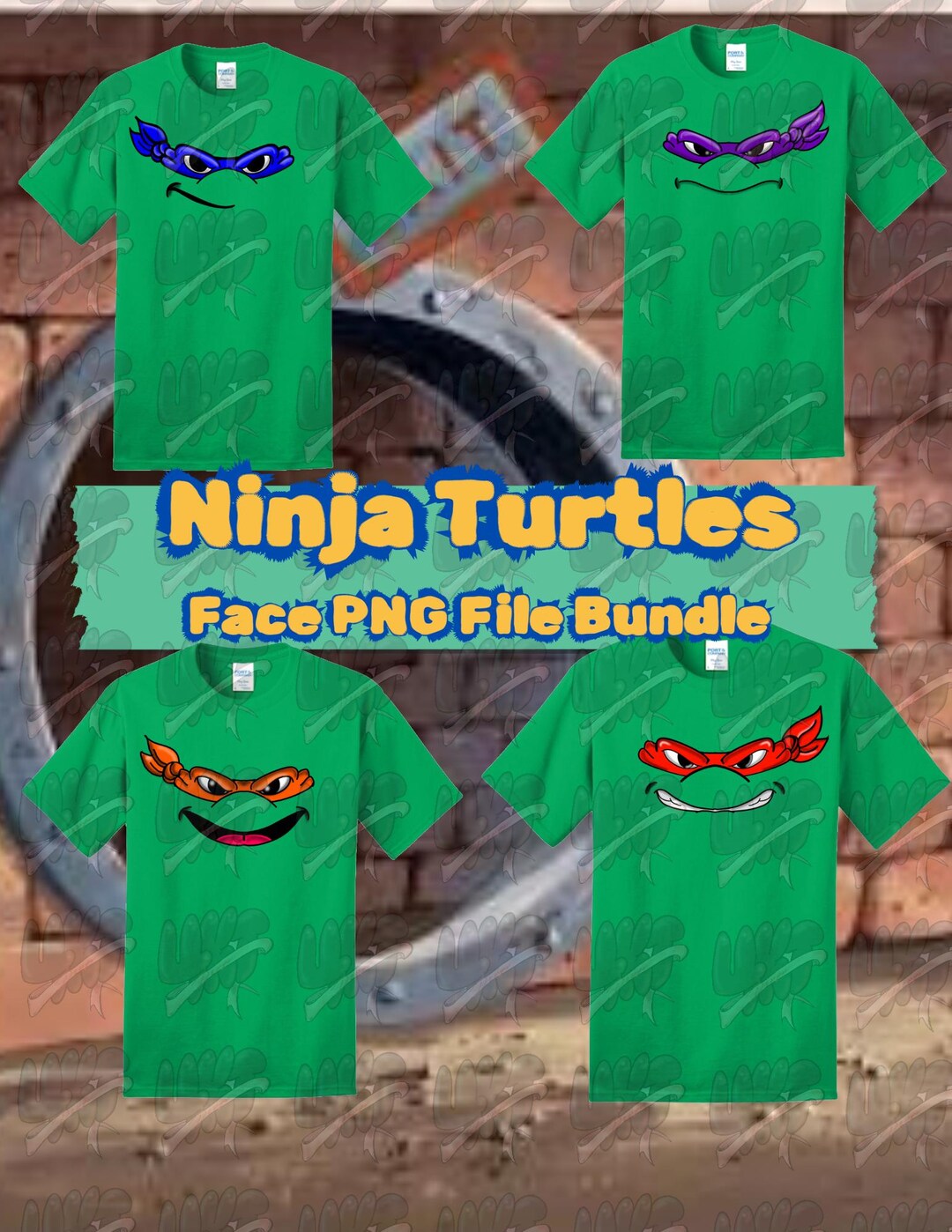 Ninja Turtles Big Face PNG | Sublimation Design File | TMNT Digital ...