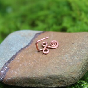 Hammered Copper Unalome Spiral Nose Stud - L-shape Piercing - 20gauge ...