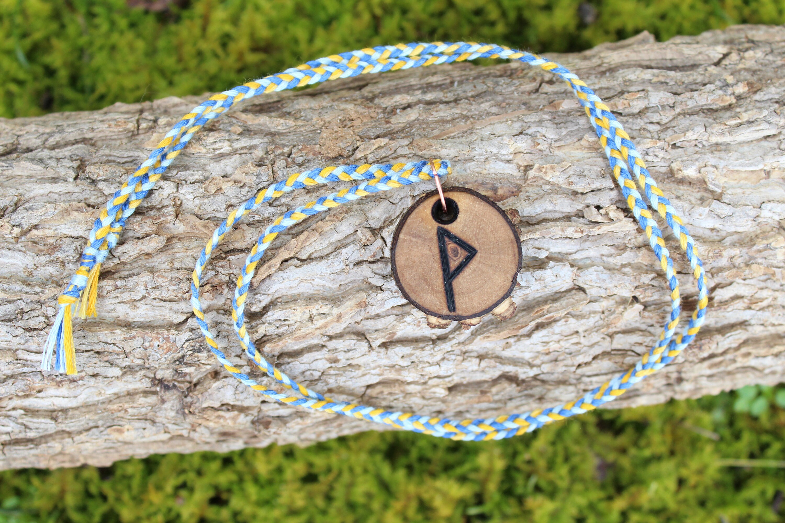 Rune JOY Talisman WUNJO Wood Burned Branch Necklace | Etsy